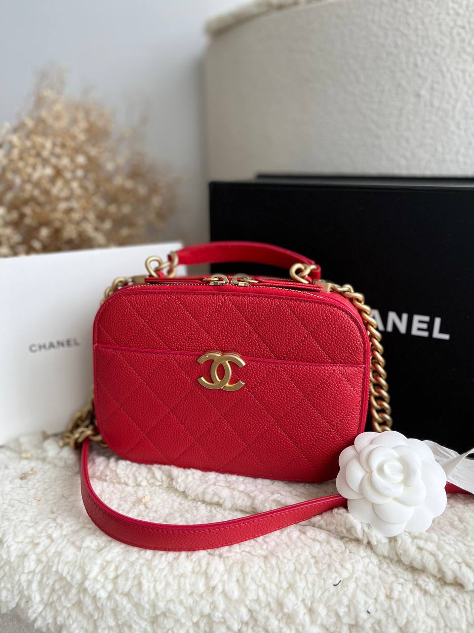 Chanel Vanity Bag with Double Zipper in Caviar Leather GHW [Brand New ...